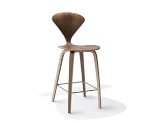 nicer furniture cherner counter stool walnut finish dining stool wood base