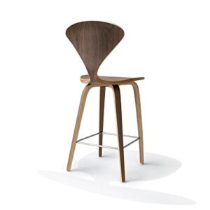 Nicer Furniture Cherner Counter Stool Walnut finish Dining Stool Wood Base