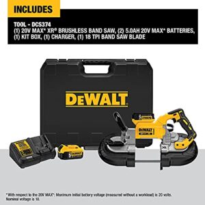 DEWALT 20V MAX* Portable Band Saw Kit, Deep Cut (DCS374P2)