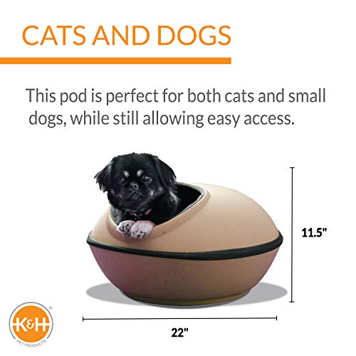 K&H Pet Products Mod Dream Pod Pet Bed Tan/Black 22 Inches