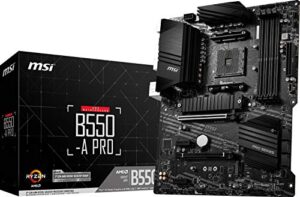 msi b550-a pro proseries motherboard (amd am4, ddr4, pcie 4.0, sata 6gb/s, m.2, usb 3.2 gen 2, hdmi/dp, atx)