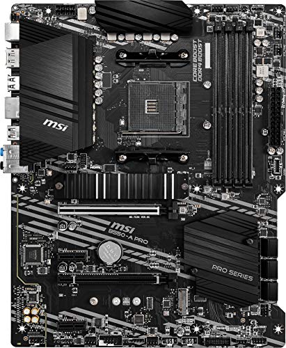 MSI B550-A PRO ProSeries Motherboard (AMD AM4, DDR4, PCIe 4.0, SATA 6Gb/s, M.2, USB 3.2 Gen 2, HDMI/DP, ATX)