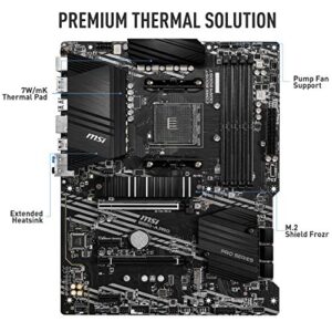 MSI B550-A PRO ProSeries Motherboard (AMD AM4, DDR4, PCIe 4.0, SATA 6Gb/s, M.2, USB 3.2 Gen 2, HDMI/DP, ATX)