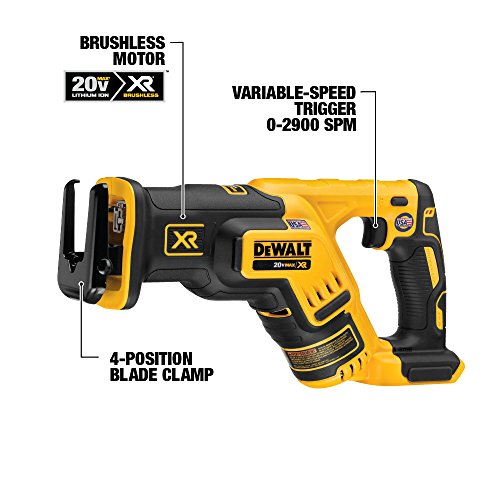 DEWALT 20V MAX Power Tool Combo Kit, 6-Tool Cordless Power Tool Set with 2 Batteries and Charger (DCK684D2), Yellow