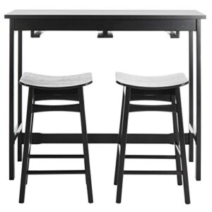 Safavieh Home Collection Colbie Black Storage Rack 3-Piece Pub Set