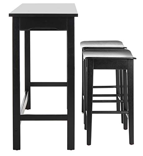 Safavieh Home Collection Colbie Black Storage Rack 3-Piece Pub Set