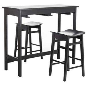 Safavieh Home Collection Colbie Black Storage Rack 3-Piece Pub Set