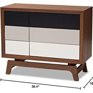 Baxton Studio Chests, Walnut/White/Gray