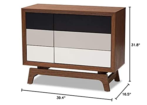 Baxton Studio Chests, Walnut/White/Gray