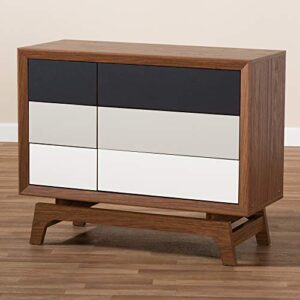 Baxton Studio Chests, Walnut/White/Gray