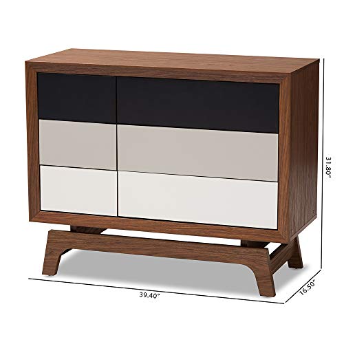 Baxton Studio Chests, Walnut/White/Gray