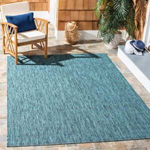 safavieh courtyard collection 8′ x 10′ grey / aqua cy8403 indoor/ outdoor patio backyard mudroom area rug