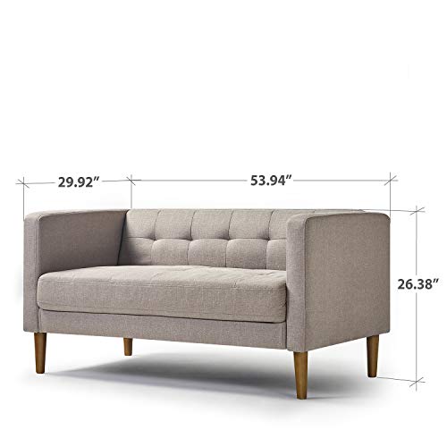 ZINUS Pascal Loveseat Sofa / Tool-Free, Easy Assembly, Oatmeal