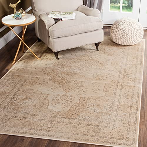 Safavieh Vintage Collection 5'1" x 7'6" Light Blue/Light Grey VTG158 Oriental Traditional Distressed Premium Viscose Area Rug