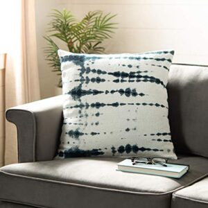 safavieh arya 20-inch beige and navy decorative throw pillow