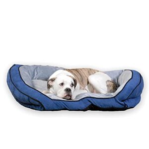 k&h pet products bolster couch pet bed large blue/gray 28″ x 40″