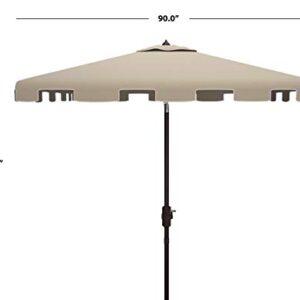 Safavieh PAT8400C Outdoor Zimmerman Beige and White 7'6" Square Market UV Protected Umbrella