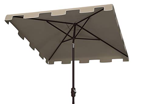 Safavieh PAT8400C Outdoor Zimmerman Beige and White 7'6" Square Market UV Protected Umbrella