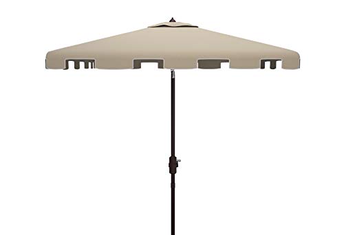 Safavieh PAT8400C Outdoor Zimmerman Beige and White 7'6" Square Market UV Protected Umbrella