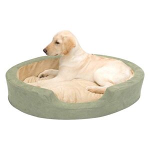 k&h manufacturing thermo snuggly sleeper oval dog bed size: large (31″ l x 24″ w)