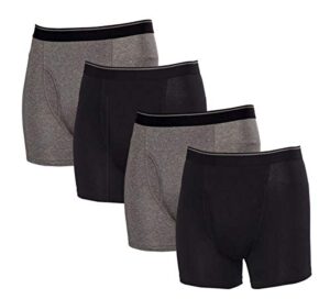 kirkland signature men’s boxer brief, 4-pack – black-gray large