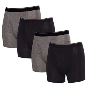 Kirkland Signature Men's Boxer Brief, 4-Pack - Black-Gray Large