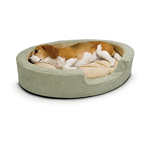 K&H PET PRODUCTS Snuggly Sleeper Heated Bolster Dog Bed Size: Medium (26" L x 20" W)