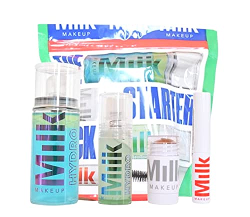 Milk Makeup The Starter Pack: Natural Look Set:: Mini Hydro Grip Primer, Set + Refresh Spray, RISE Mascara Deluxe Sample, Full Matte Bronzer 0.35 pounds, 1.0 Count