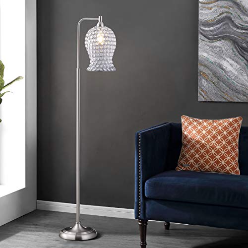 Safavieh Lighting Collection Izzy 62-inch Nickel Iron Arc Floor Lamp (LED Bulb Included) FLL4088A