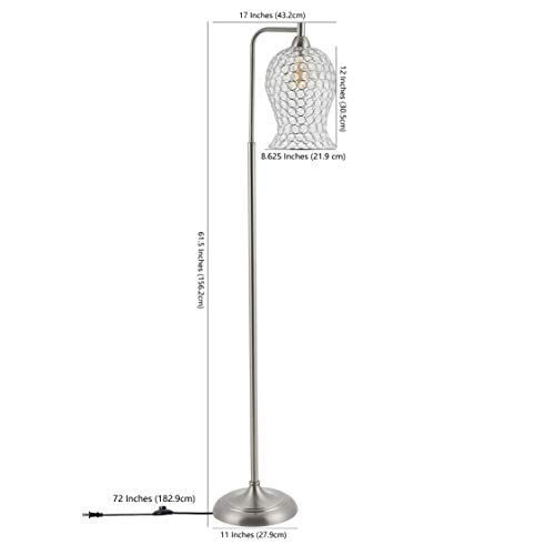 Safavieh Lighting Collection Izzy 62-inch Nickel Iron Arc Floor Lamp (LED Bulb Included) FLL4088A