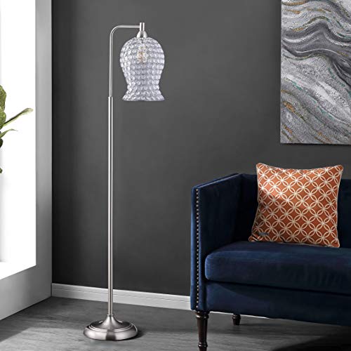 Safavieh Lighting Collection Izzy 62-inch Nickel Iron Arc Floor Lamp (LED Bulb Included) FLL4088A