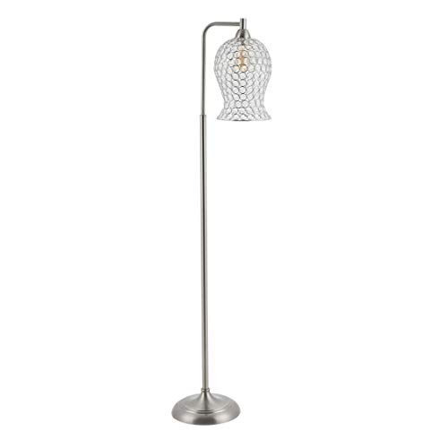 Safavieh Lighting Collection Izzy 62-inch Nickel Iron Arc Floor Lamp (LED Bulb Included) FLL4088A