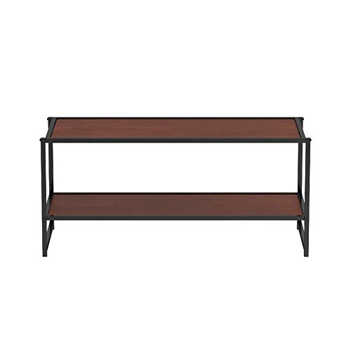 ZINUS Garrison 40 Inch Black Metal Frame Media Stand / TV Stand with Shelf / Easy Assembly, Red mahogany wood grain