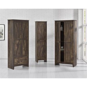 Ameriwood Home Farmington Wide Storage Cabinet, 31.5", Rustic