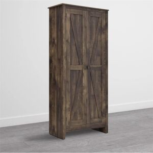 Ameriwood Home Farmington Wide Storage Cabinet, 31.5", Rustic