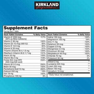 Kirkland Signature Daily Multi Vitamins & Minerals Tablets EIzDnG, 500 Count Bottle (2 Pack)