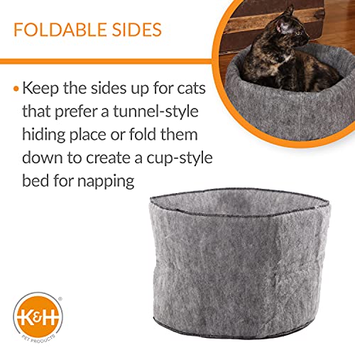 K&H PET PRODUCTS Amazin’ Snuggle Cup Gray 16 X 16 Inches