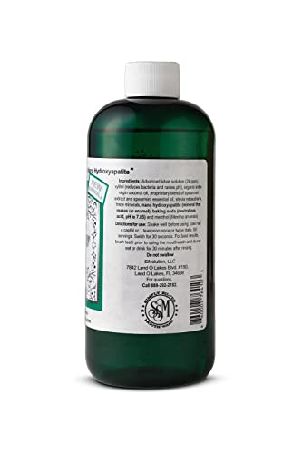 Simply Silver Mouthwash Spearmint Flavor- Nano Hydroxyapatite Formula, All Natural Colloidal Silver Mouthwash Chemical, Alcohol, Fluoride, and BPA Free, 16 oz