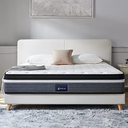 S SECRETLAND Queen Mattress, 10 Inch Cooling-Gel Memory Foam and Individually Pocket Innerspring Hybrid Mattress, Queen Bed Mattress in a Box, CertiPUR-US Certified,60”*80”, Medium Feel