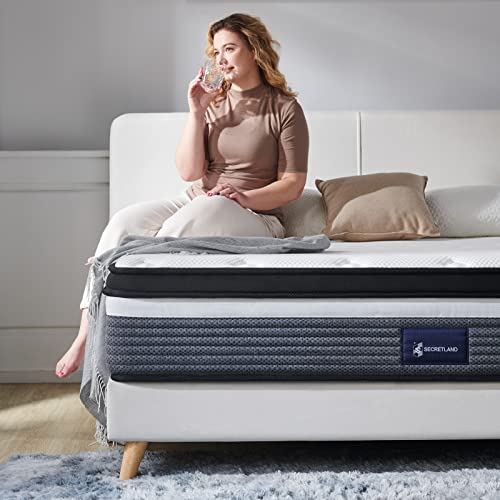 S SECRETLAND Queen Mattress, 10 Inch Cooling-Gel Memory Foam and Individually Pocket Innerspring Hybrid Mattress, Queen Bed Mattress in a Box, CertiPUR-US Certified,60”*80”, Medium Feel