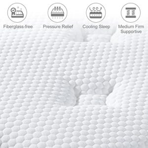 S SECRETLAND Queen Mattress, 10 Inch Cooling-Gel Memory Foam and Individually Pocket Innerspring Hybrid Mattress, Queen Bed Mattress in a Box, CertiPUR-US Certified,60”*80”, Medium Feel