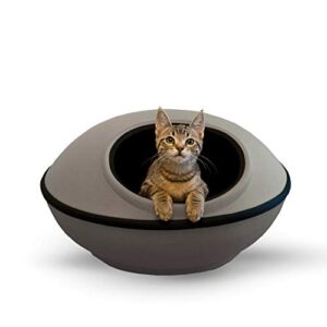 k&h pet products mod dream pod pet bed gray/black 22″