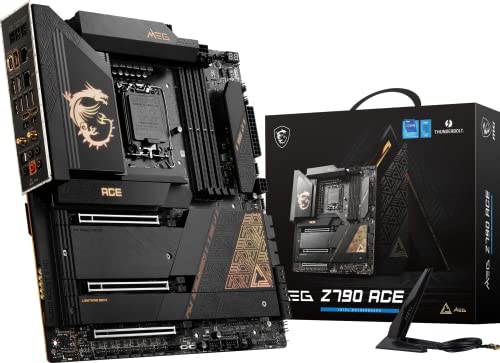 MSI MEG Z790 ACE Gaming Motherboard (Supports 12th/13th Gen Intel Processors, LGA 1700, DDR5, PCIe 5.0, M.2, 2.5Gbps LAN, USB 3.2 Gen2, Wi-Fi 6E, Thunderbolt, E-ATX)