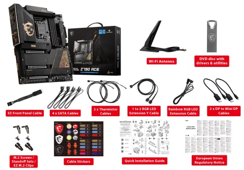 MSI MEG Z790 ACE Gaming Motherboard (Supports 12th/13th Gen Intel Processors, LGA 1700, DDR5, PCIe 5.0, M.2, 2.5Gbps LAN, USB 3.2 Gen2, Wi-Fi 6E, Thunderbolt, E-ATX)