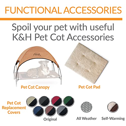 K&H PET PRODUCTS Elevated Cooling Outdoor Dog Bed Portable Raised Dog Cot Taupe/Black X-Large 32 X 50 X 9 Inches