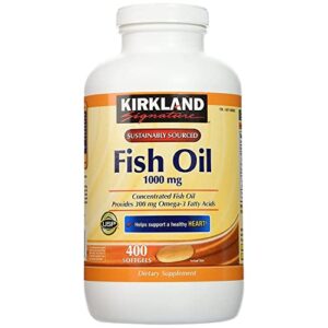 kirkland signature natural fish oil concentrate with omega-3 fatty acids, 400 softgels, white