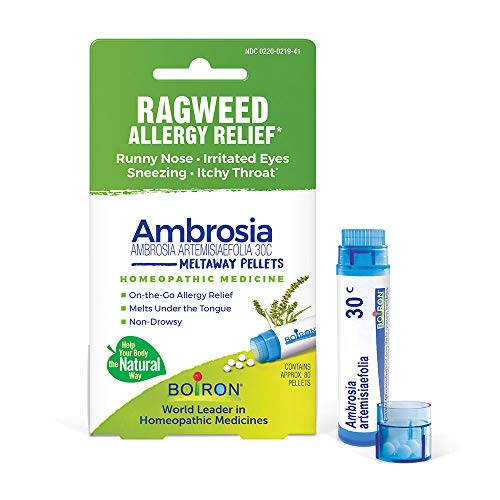 Boiron Ambrosia 30c Homeopathic Medicine for Ragweed or Hay Fever Relief and Allergy Symptoms of Sneezing, Runny Nose, and Itchy Eyes or Throat - 1 Count (80 Pellets)