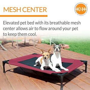 K&H PET PRODUCTS Elevated Cooling Outdoor Dog Bed Portable Raised Dog Cot Red/Black Small 17 X 22 X 7 Inches