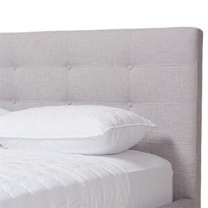 Baxton Studio Valencia Upholstered Queen Platform Bed in Gray Beige