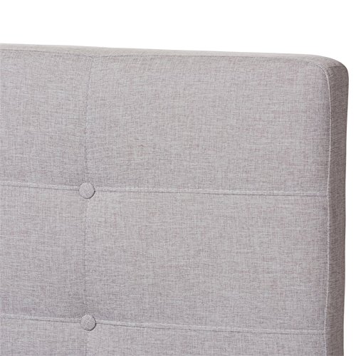 Baxton Studio Valencia Upholstered Queen Platform Bed in Gray Beige